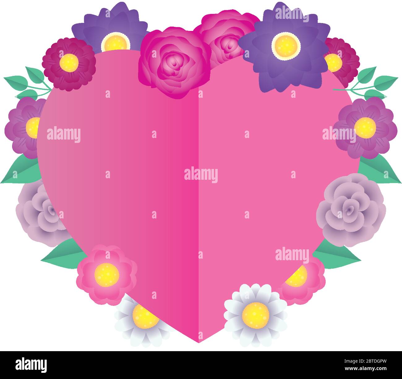 flowers and leafs decorative heart frame Stock Vector Image & Art - Alamy