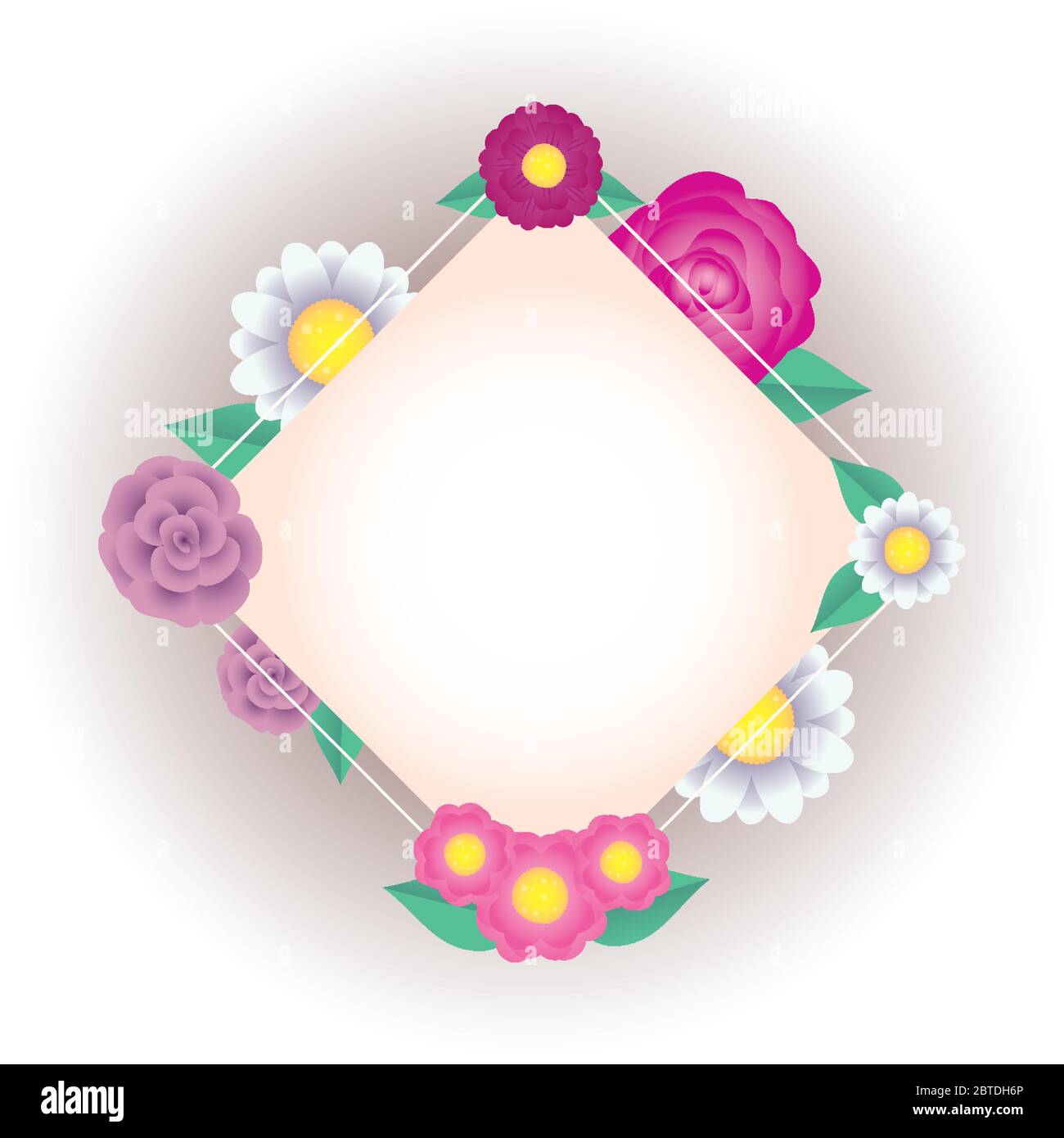 Diamond border flower Stock Vector Images - Alamy