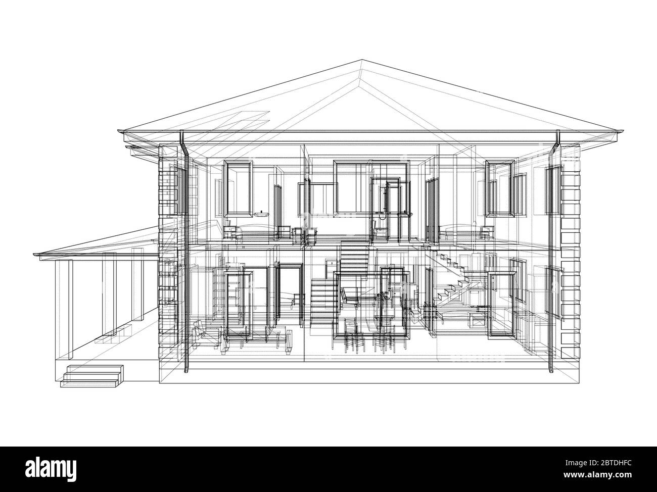 Abstract cottage interior Black and White Stock Photos & Images - Alamy