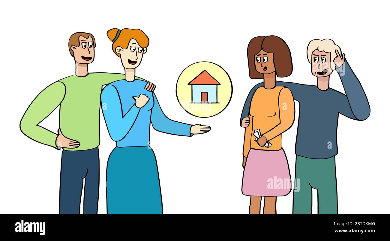 Person parents buying house Stock Vector Images - Alamy