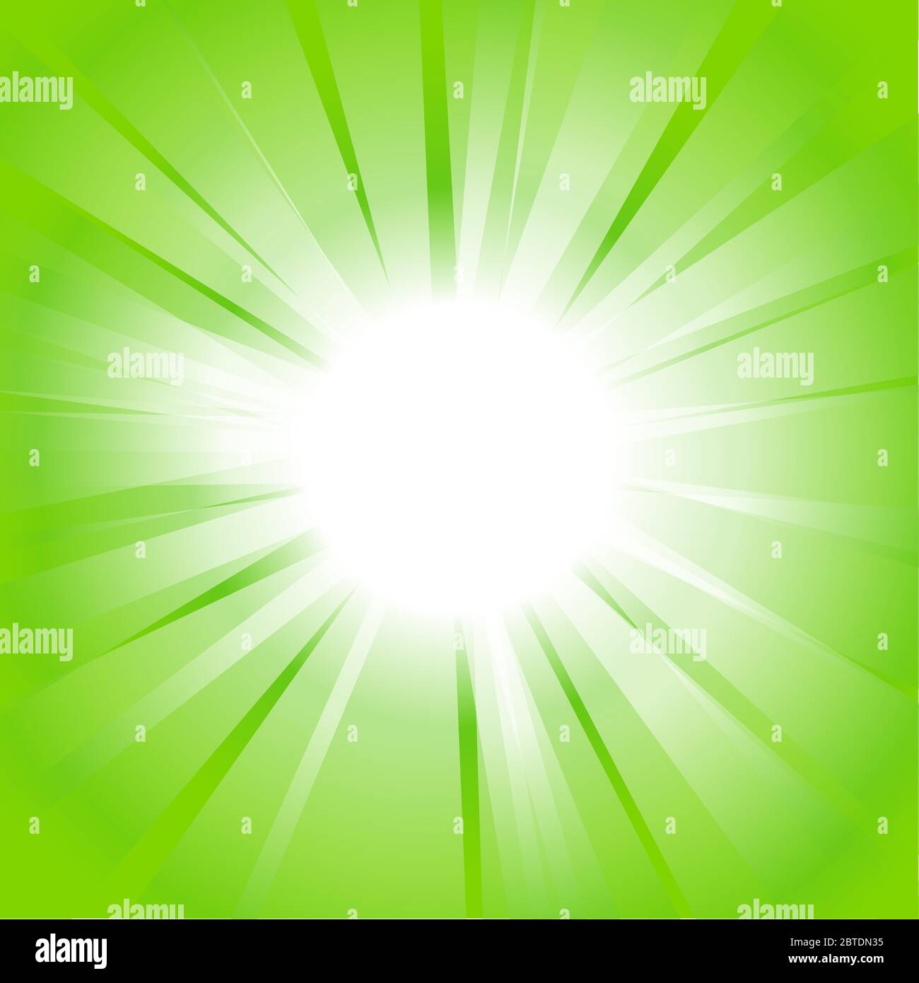 Vector illustration. Burst background in green tones with copy space ...