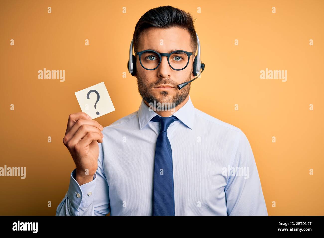 Business operator man with customer service headset from call center ...