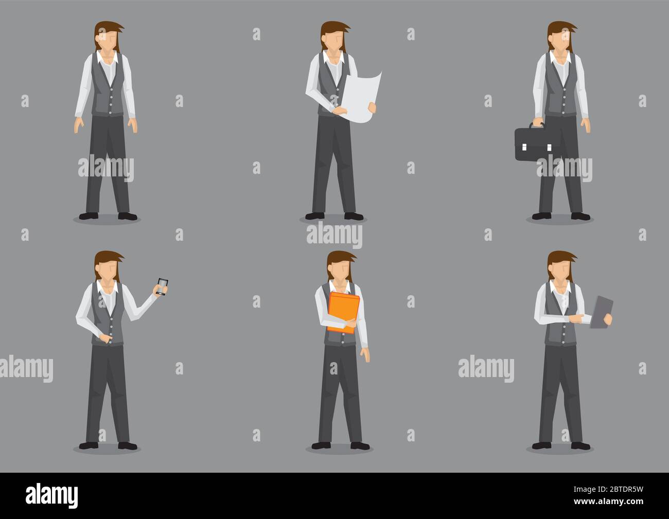 Female executive on mobile Stock Vector Images - Alamy