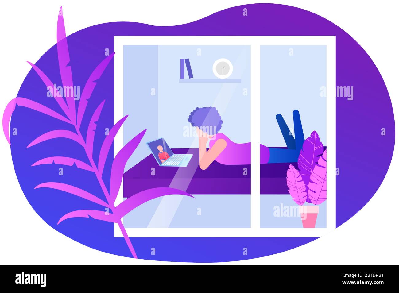 The concept of stay at home. Vector illustration Stock Vector Image ...