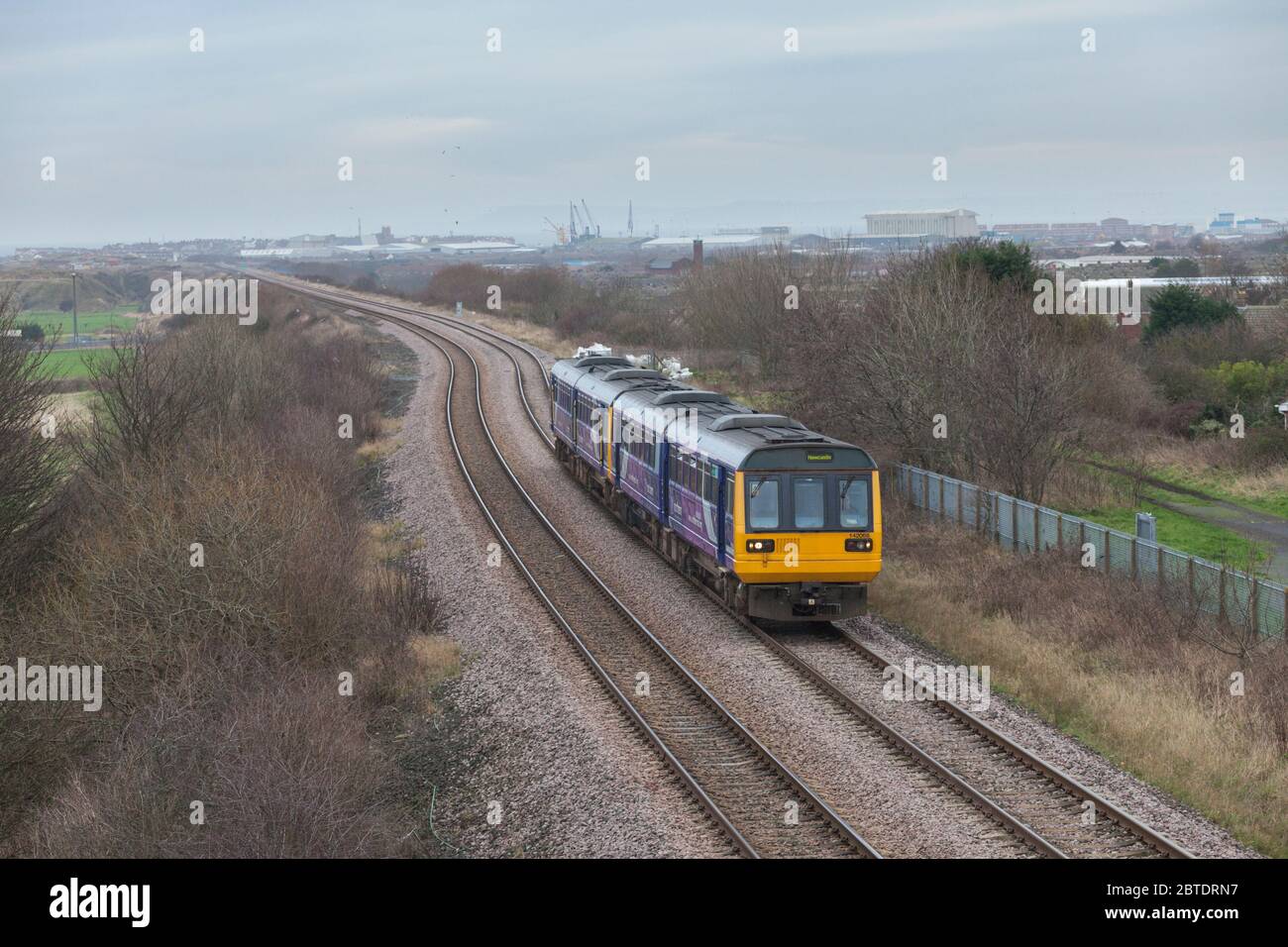 Northern rail class 142 pacer trains 142068 + 142071 passing Crimdon on ...