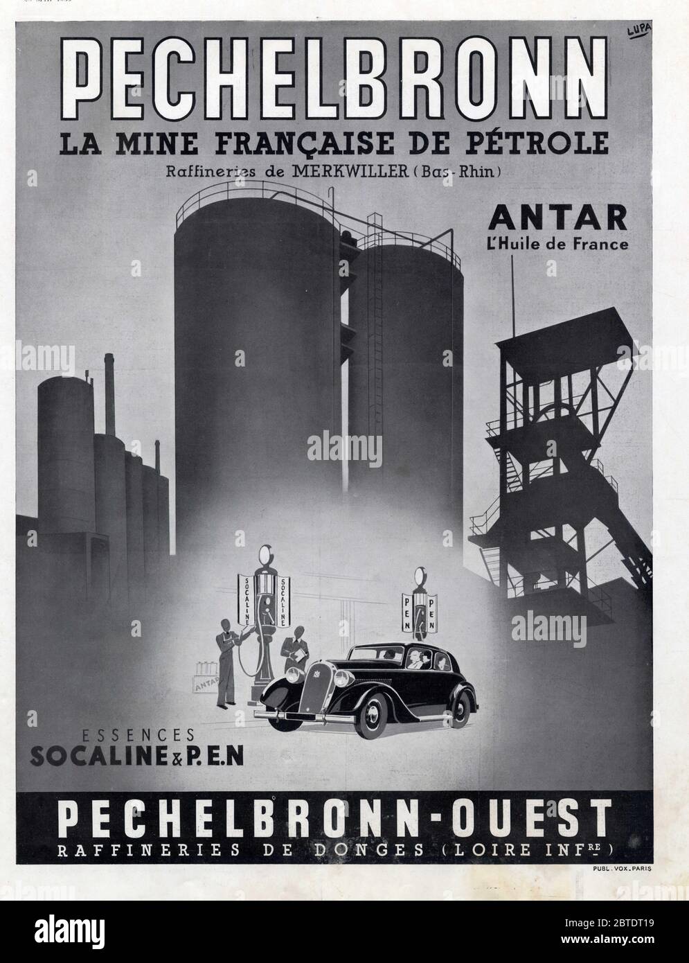 Publicité ancienne. 1936. Pechelbronn. La mine française de pétrole ...