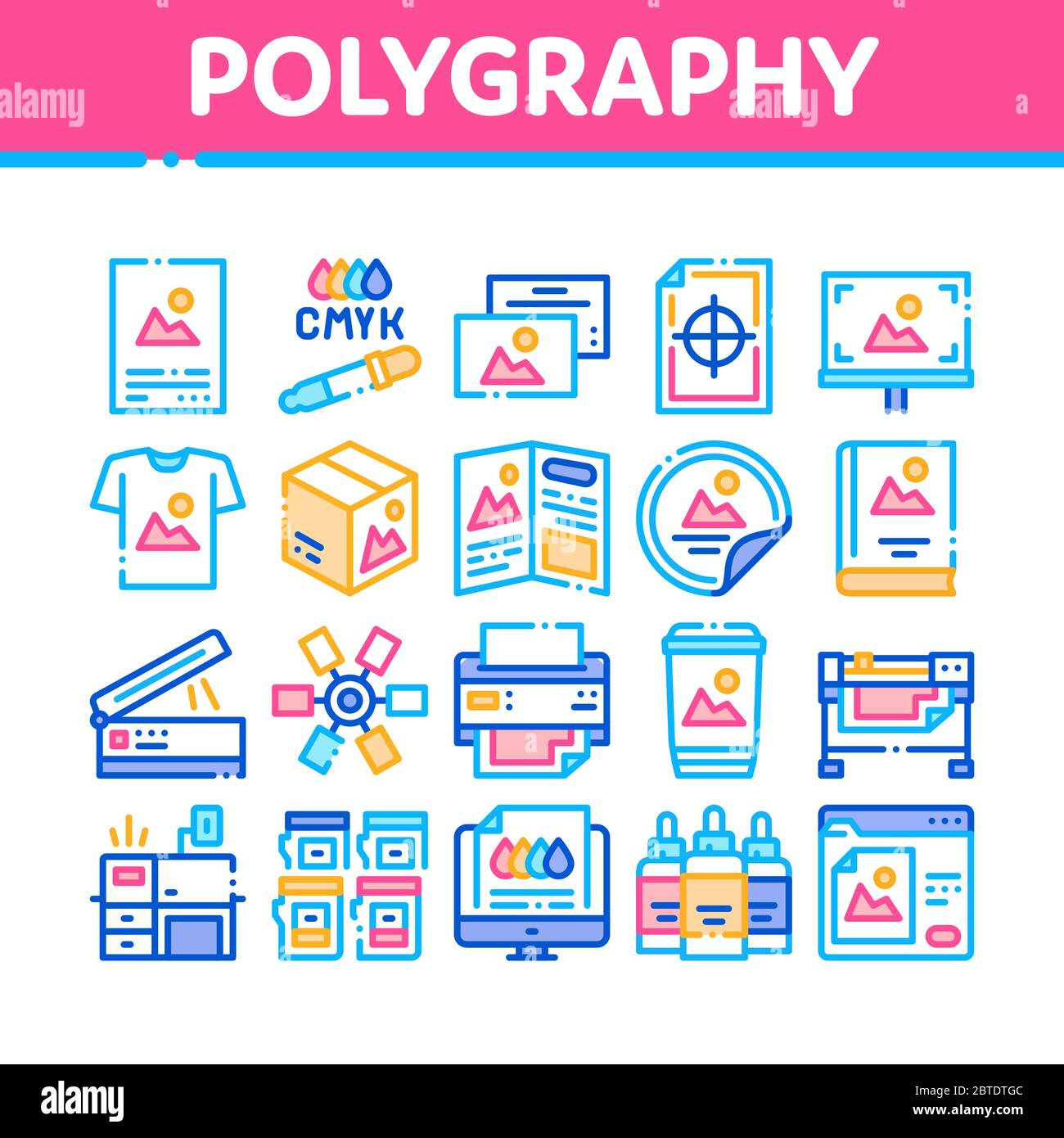 Polygraphy Printing Service Icons Set Vector Stock Vector Image & Art - Alamy