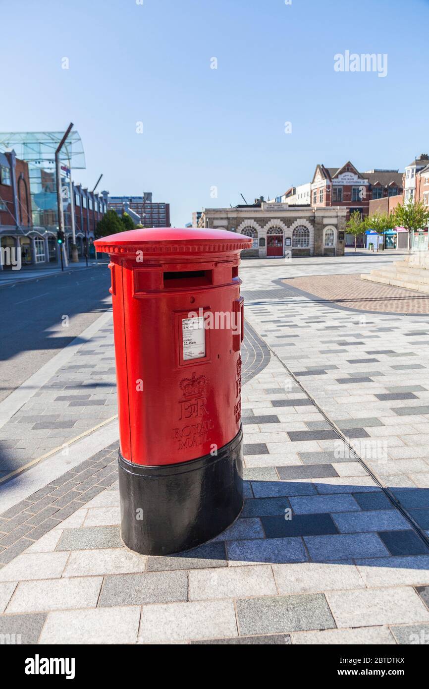 Red coloured Royal Mail mail box in Stockton on Tees,England,UK Stock ...