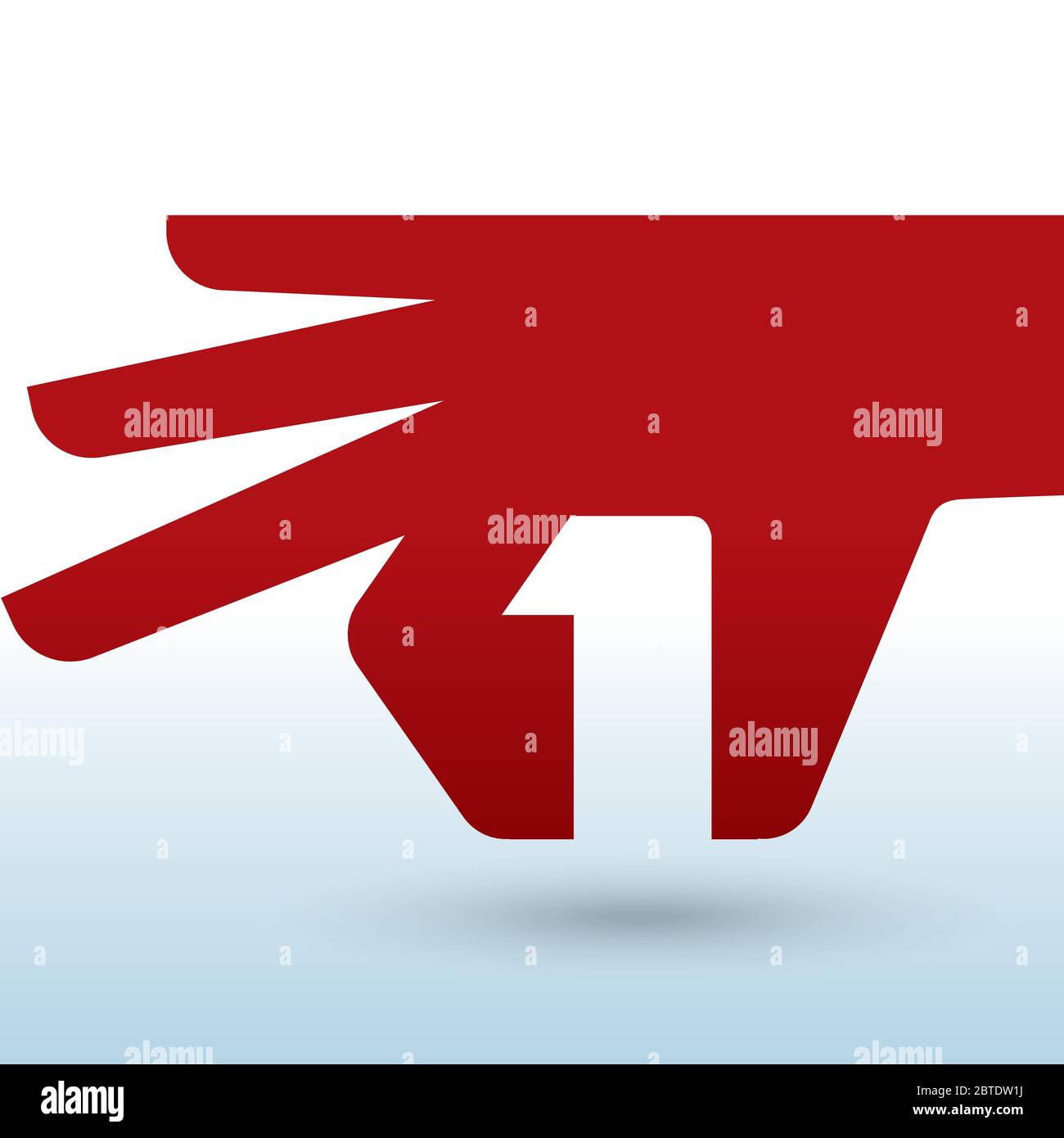 Vector illustration. Geometric hand icon with number one inside Stock ...