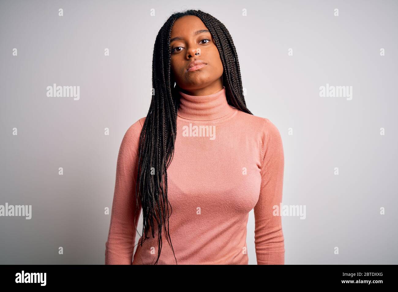 Young african american woman standing casual and cool over white ...