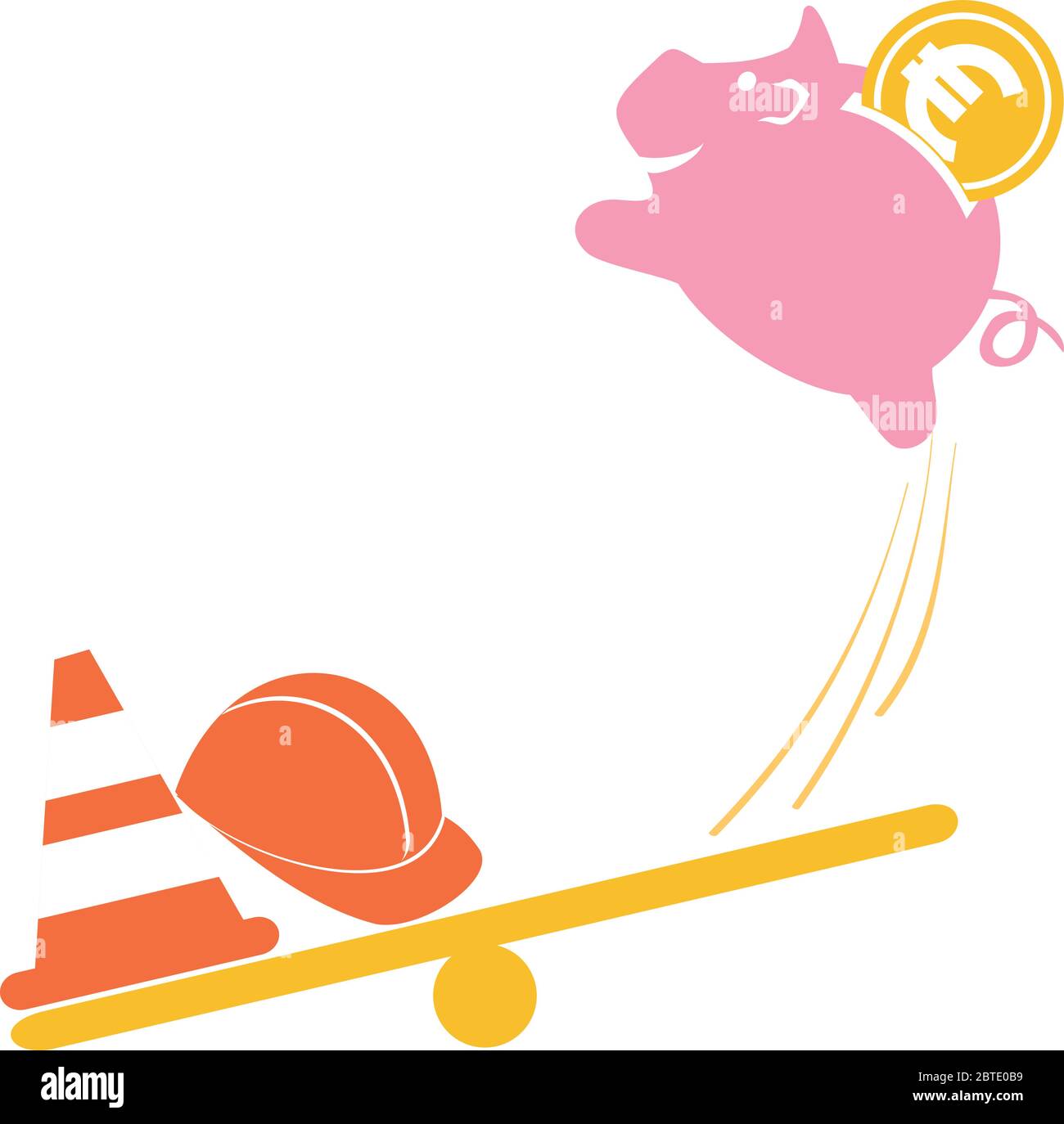 A piggy bank takes off due to work Stock Vector Image & Art - Alamy