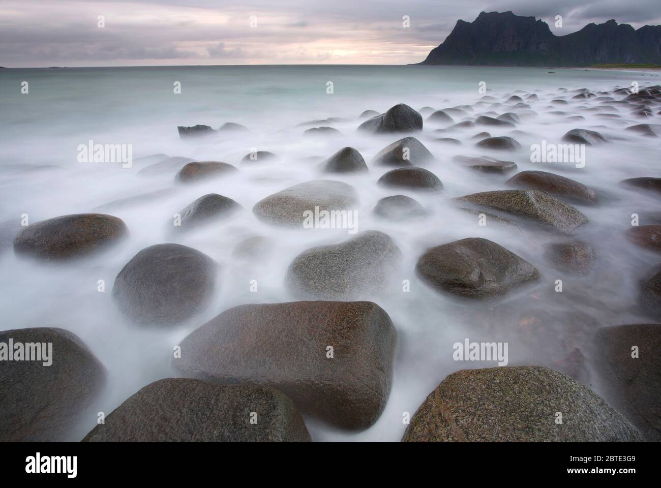 beach of Utakleiv, Norway, Lofoten Islands, Utakleiv Stock Photo - Alamy