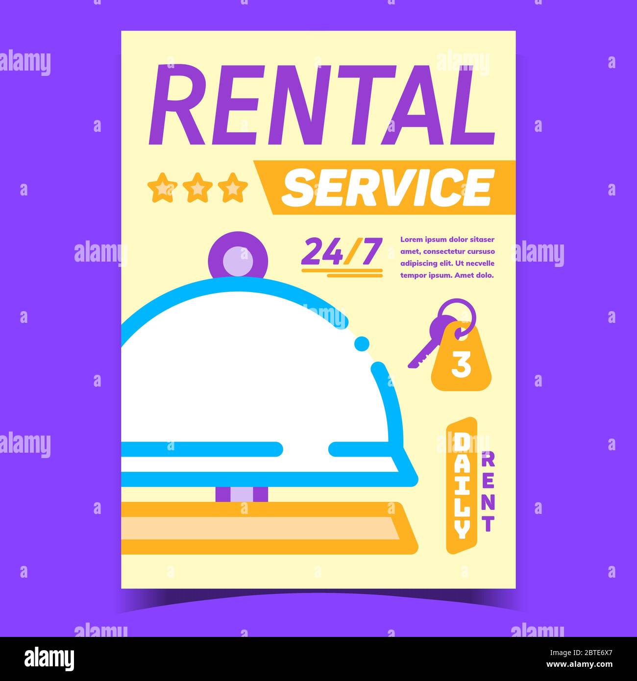 Rental Service Creative Promotional Banner Vector Stock Vector Image ...