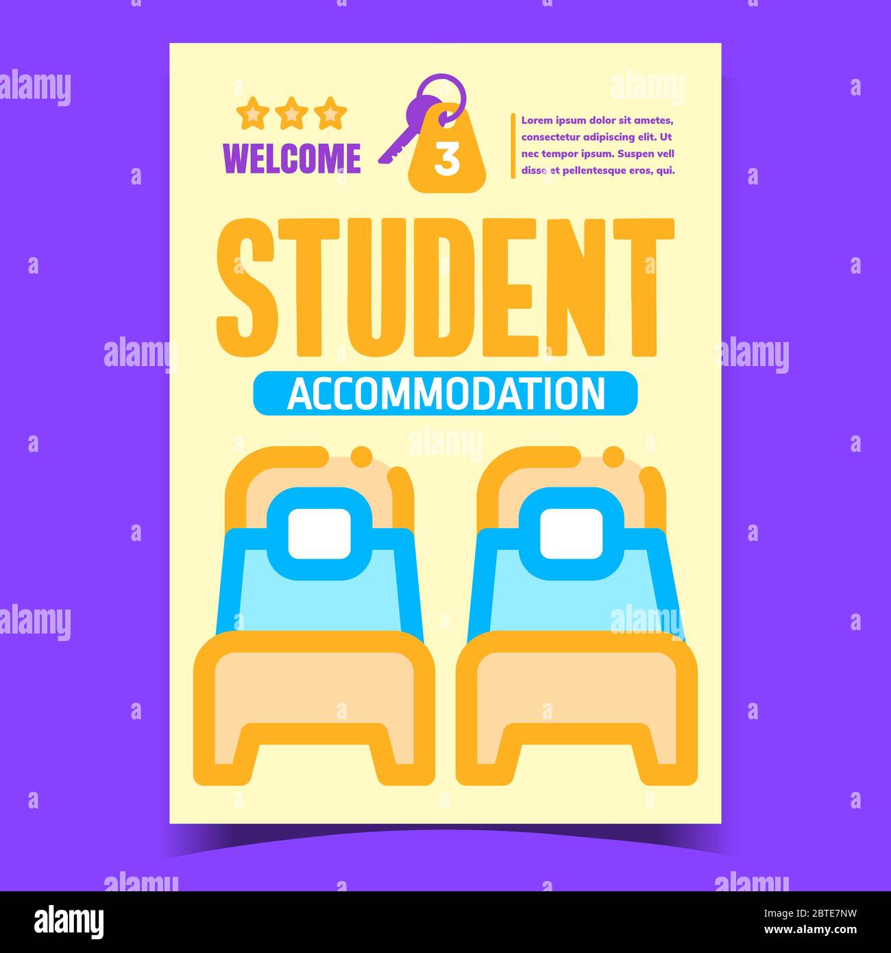 Poster university dorm room Stock Vector Images - Alamy