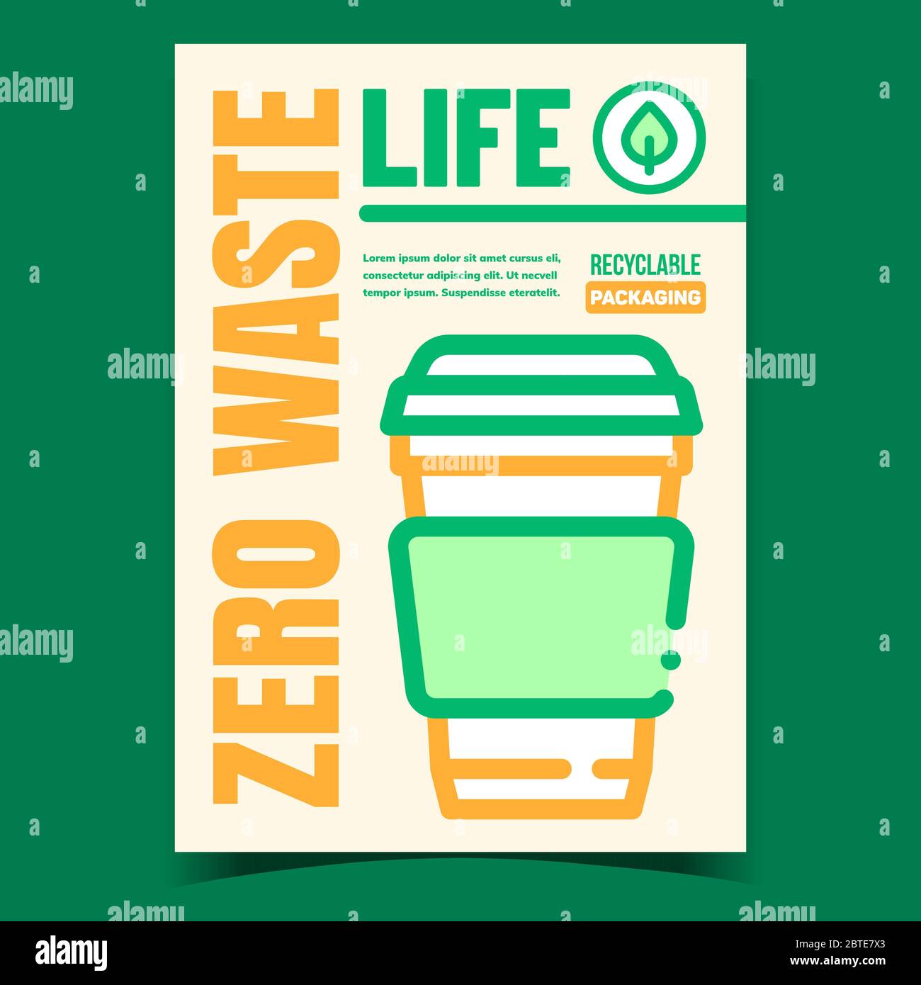 Zero Waste Life Promotional Flyer Banner Vector Stock Vector Image ...