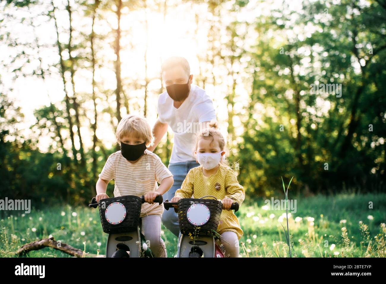 Children bicycle park mask hi-res stock photography and images - Alamy