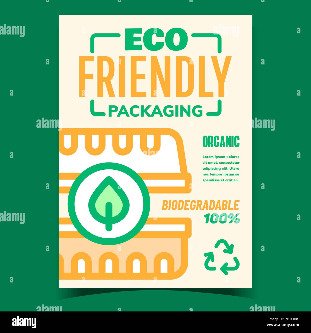 Eco Friendly Packaging Promotional Poster Vector Stock Vector Image ...