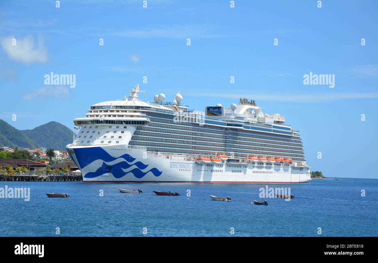 DOMINICA, CARIBBEAN - MARCH 24, 2017 : Royal Princess ship docked in ...