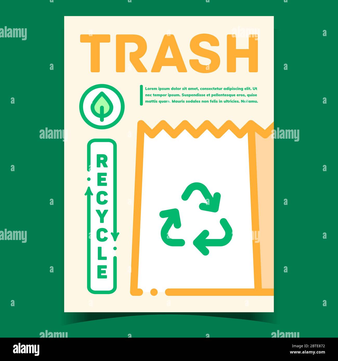 Trash Recycle Promotional Marketing Banner Vector Stock Vector Image ...