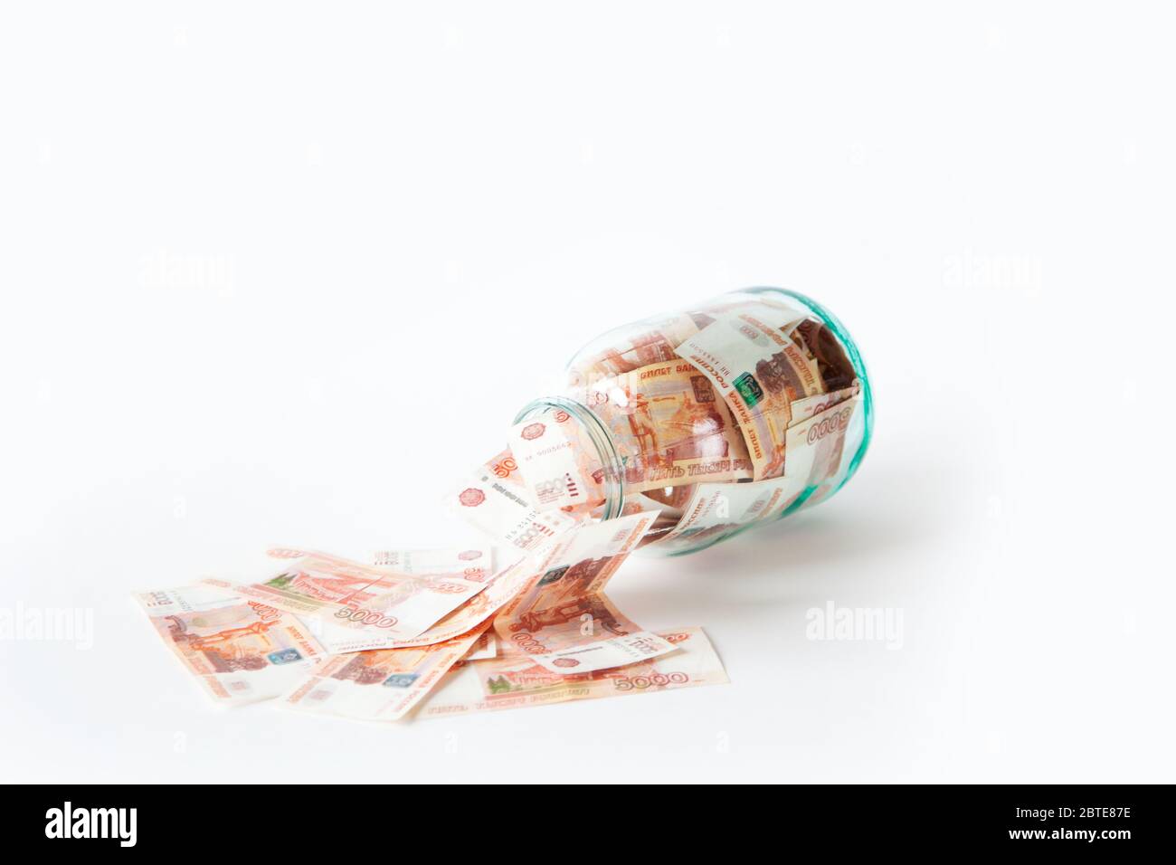 Russian money is in the bank. White background Stock Photo - Alamy