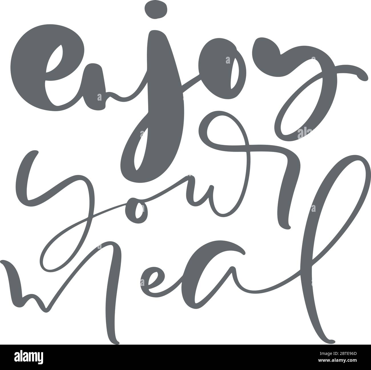 Enjoy Your Meal calligraphy lettering vector Kitchen text for food blog ...
