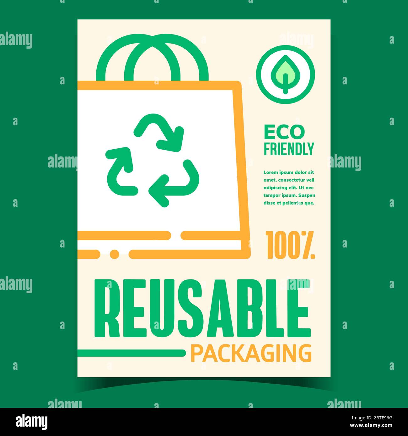 Reusable Packaging Promotional Flyer Banner Vector Stock Vector Image ...