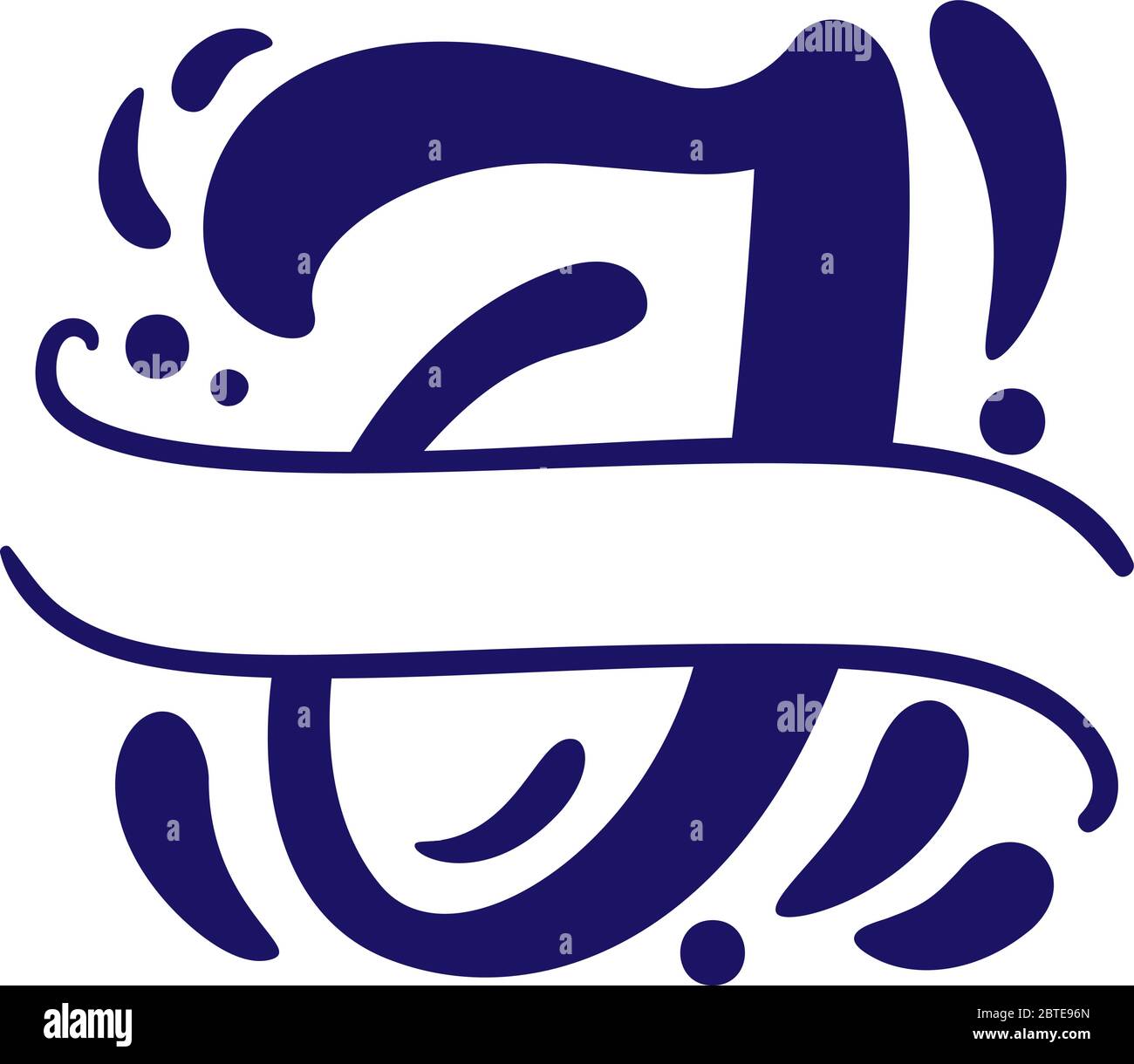 Split letters name Vector Hand Drawn calligraphic floral monogram or ...