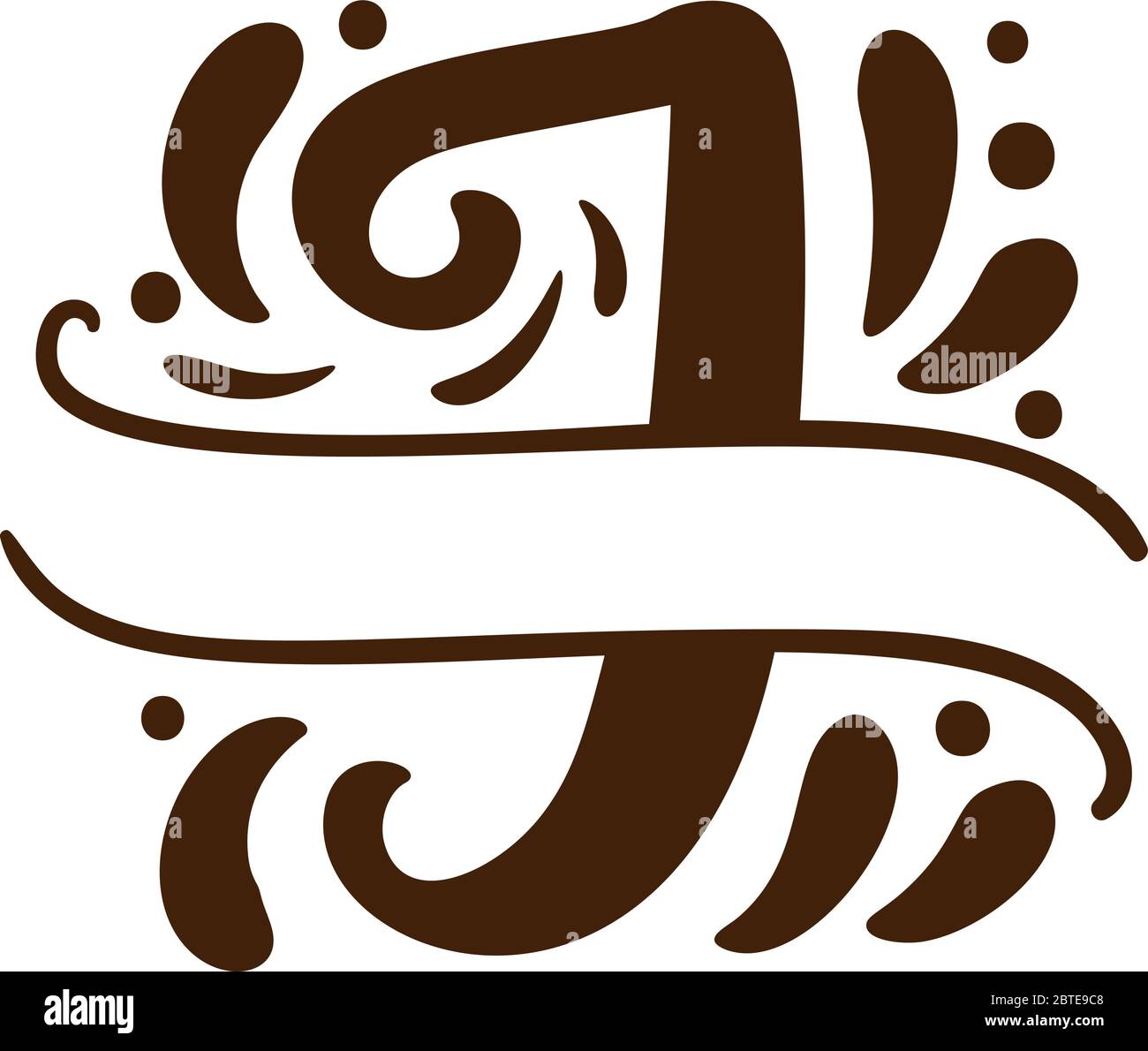 Split letters name Vector Hand Drawn calligraphic floral monogram or ...