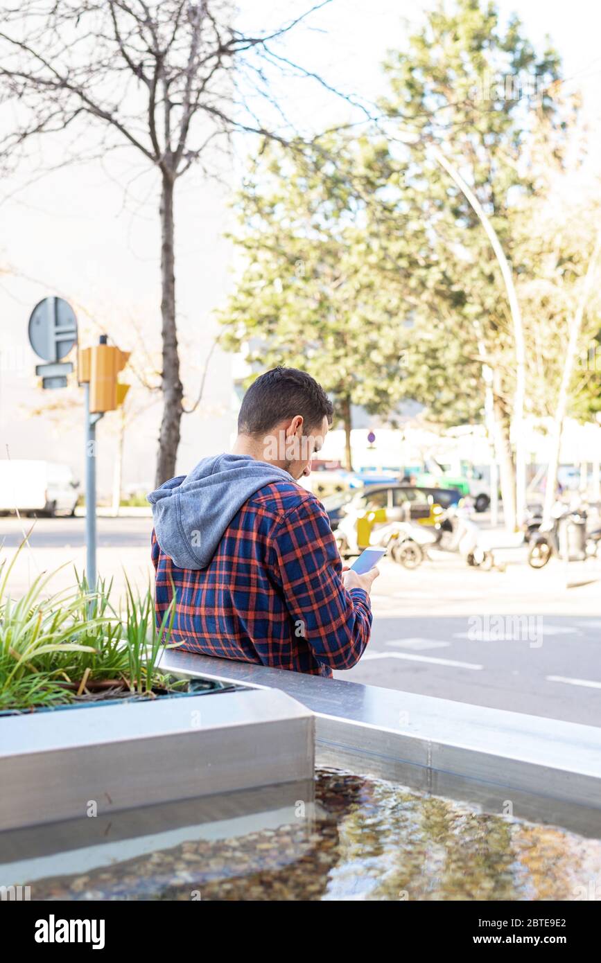 Rear back view bearded man hi-res stock photography and images - Alamy