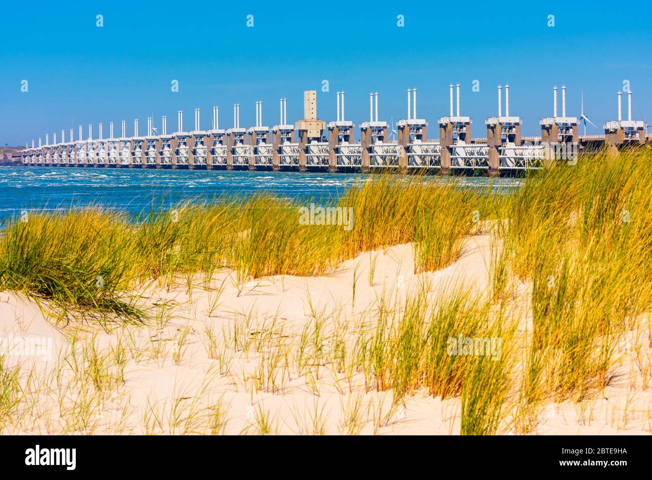 Eastern Scheldt storm surge barrier in Zeeland Netherlands Stock Photo ...