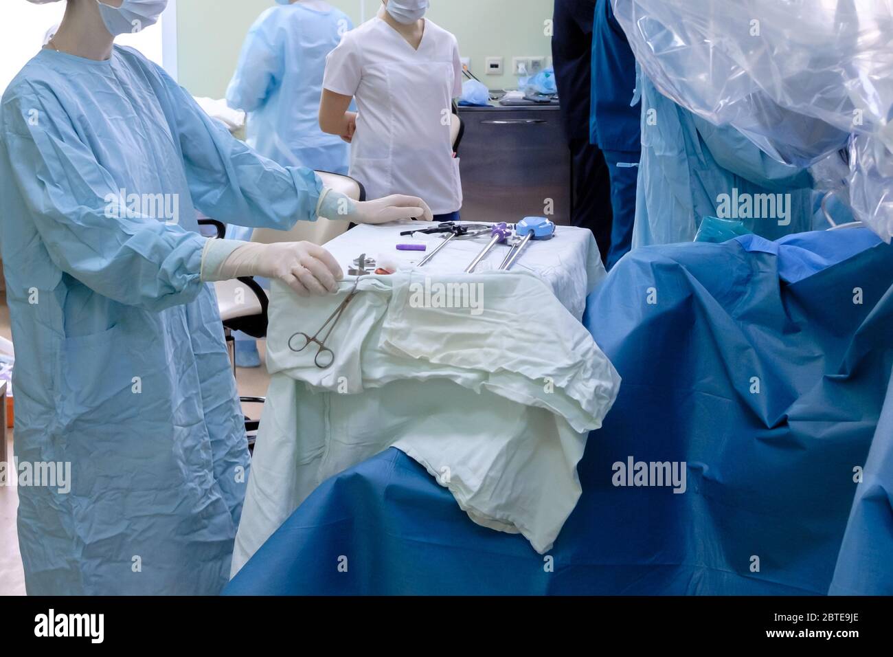 The process of carrying out a surgical operation using a modern robotic ...