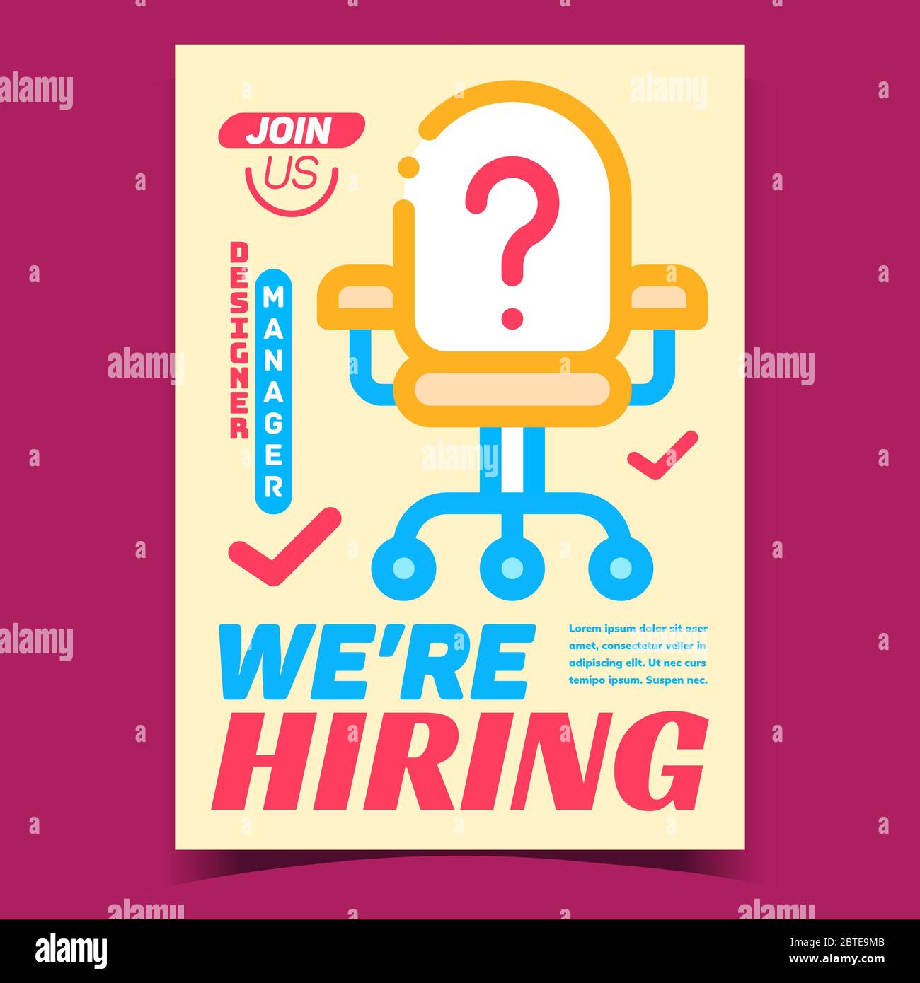 Hiring Business Creative Advertising Banner Vector Stock Vector Image ...