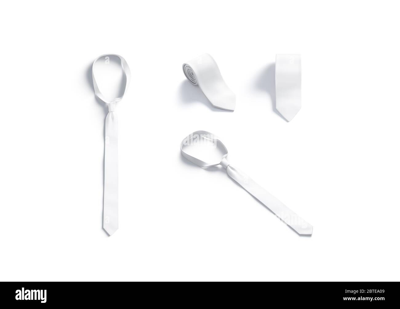Blank white classic neck tie mockup, different views Stock Photo - Alamy