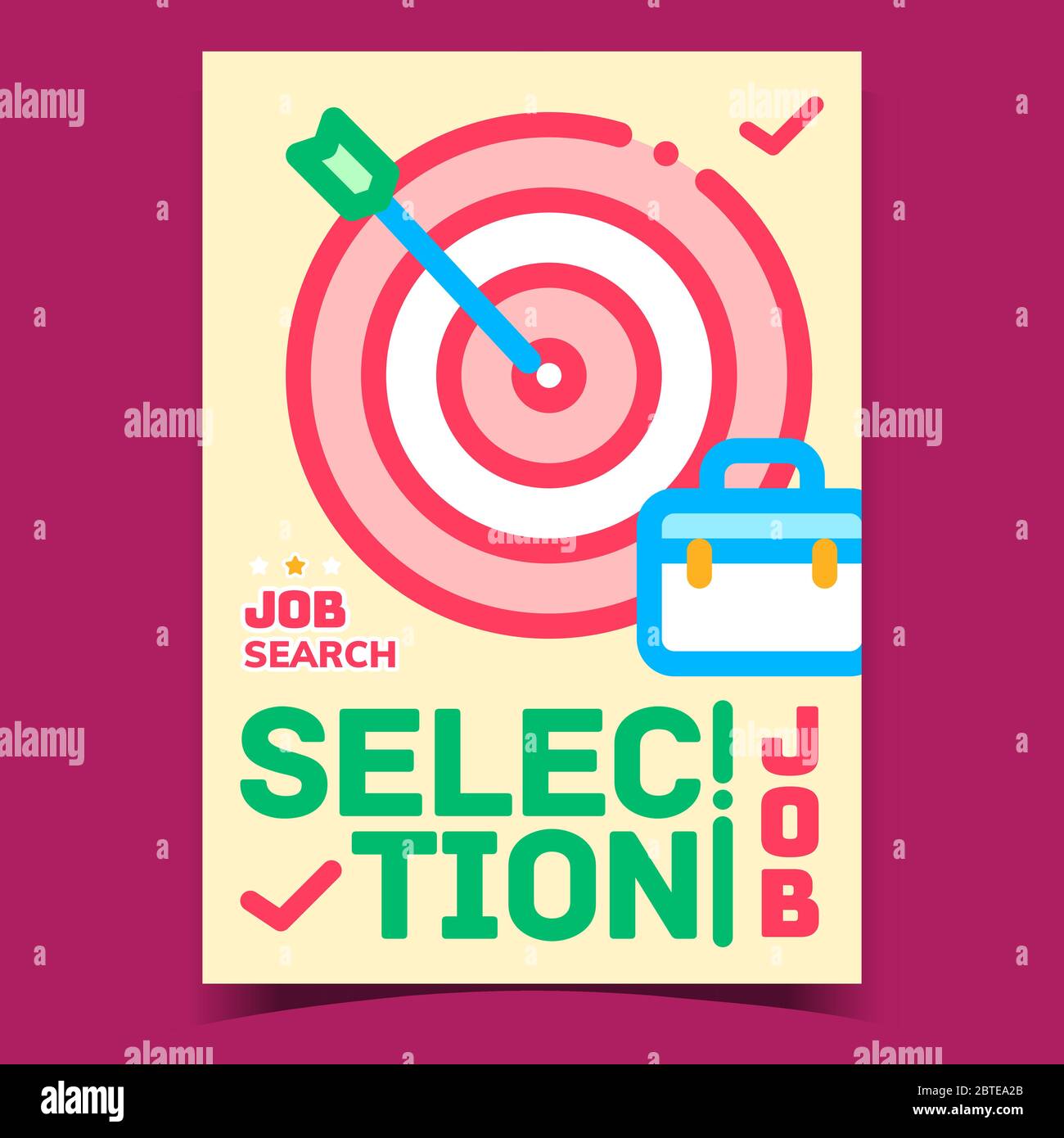 Job Selection Creative Promotional Banner Vector Stock Vector Image ...