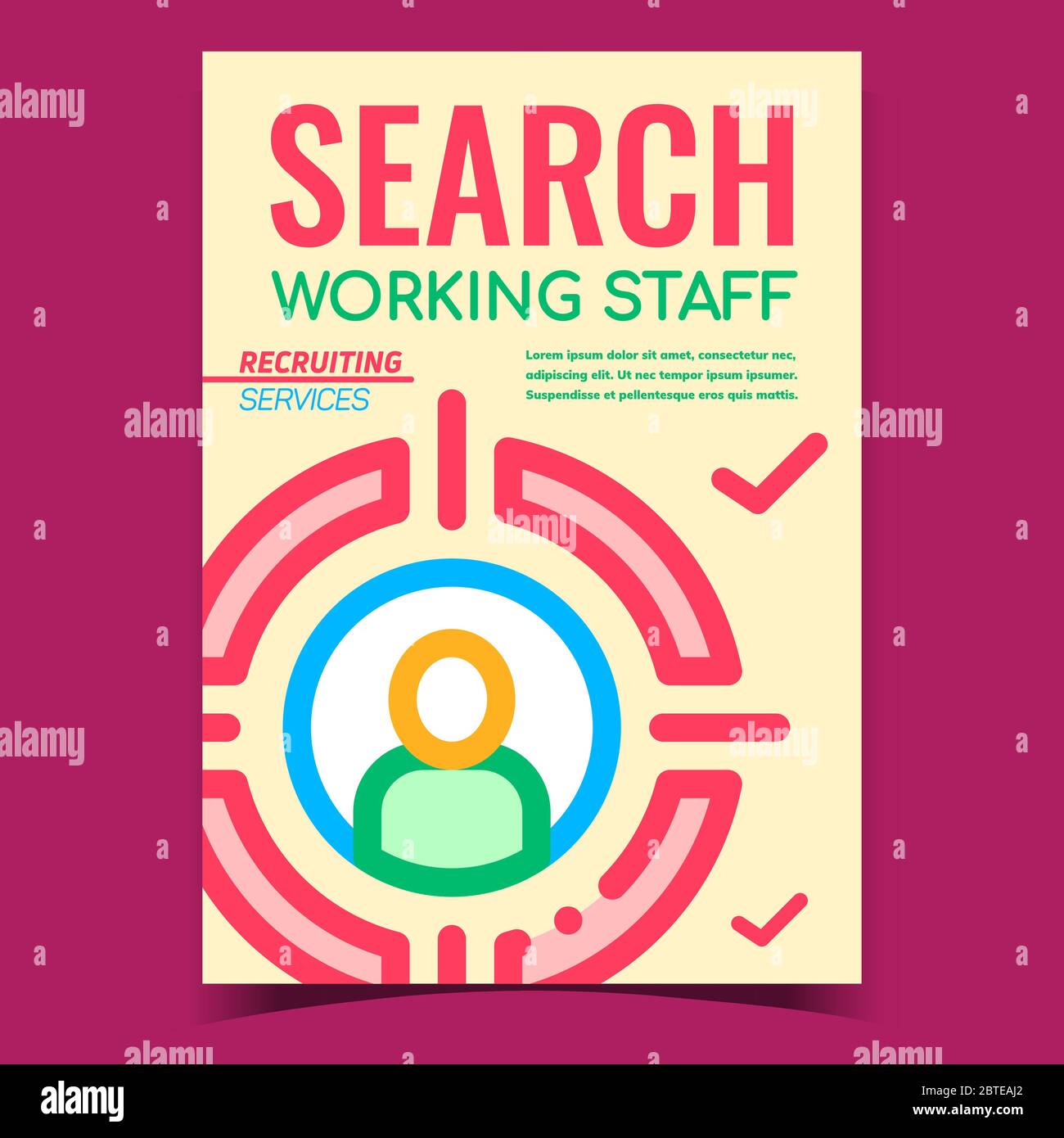 Working Staff Search Promotional Banner Vector Stock Vector Image & Art ...