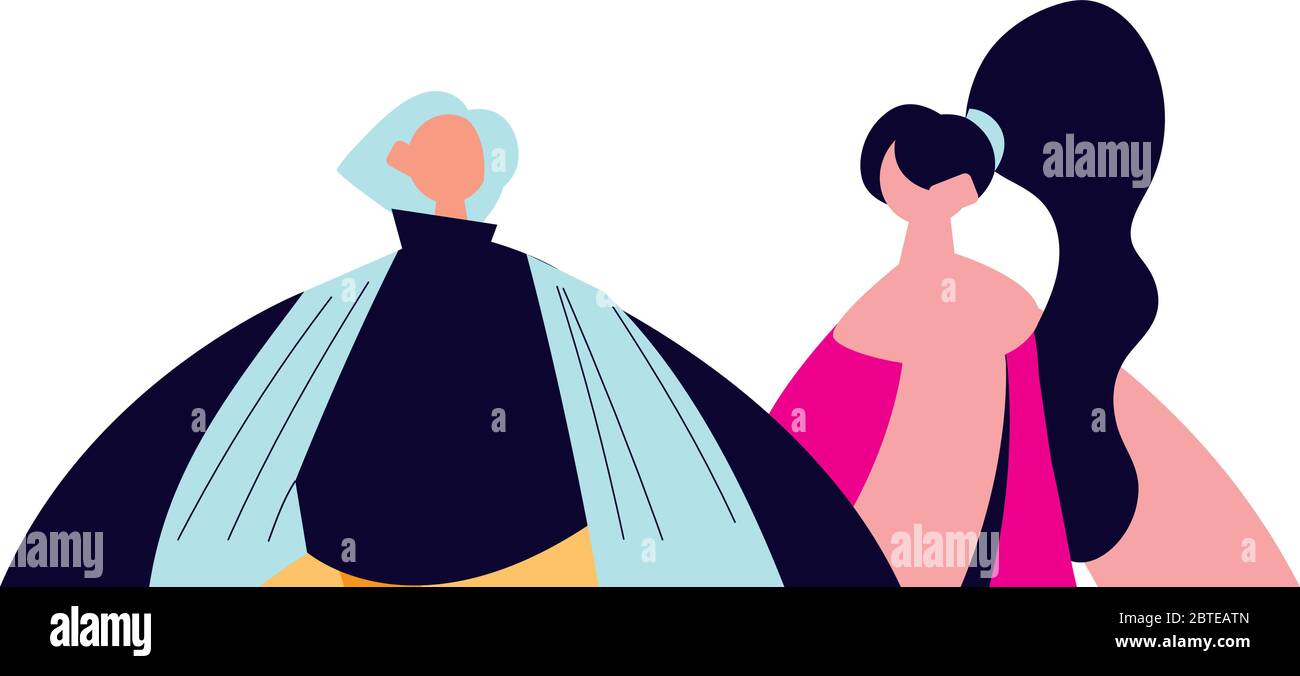 Urban women cartoons with casual cloth design, girl female person ...