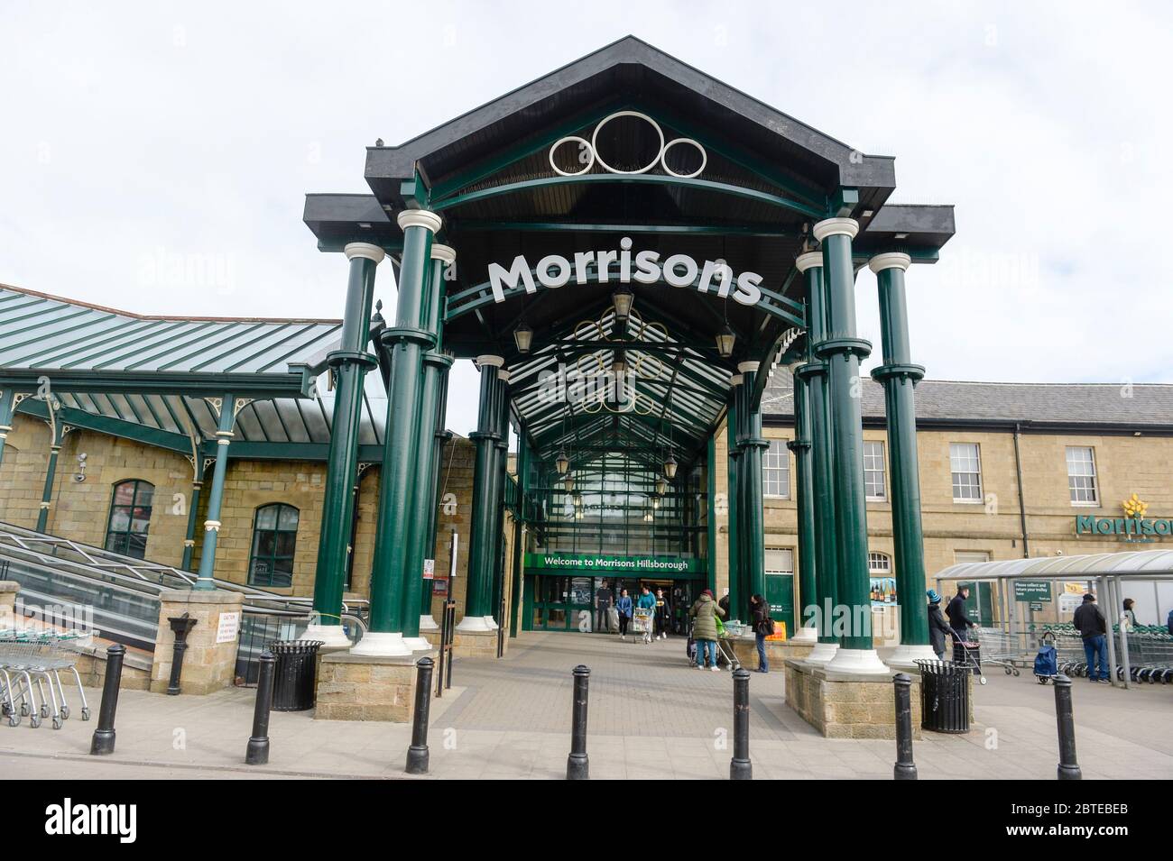 Morrisons Supermarket in Sheffield, Hillsborough Barracks Stock Photo ...