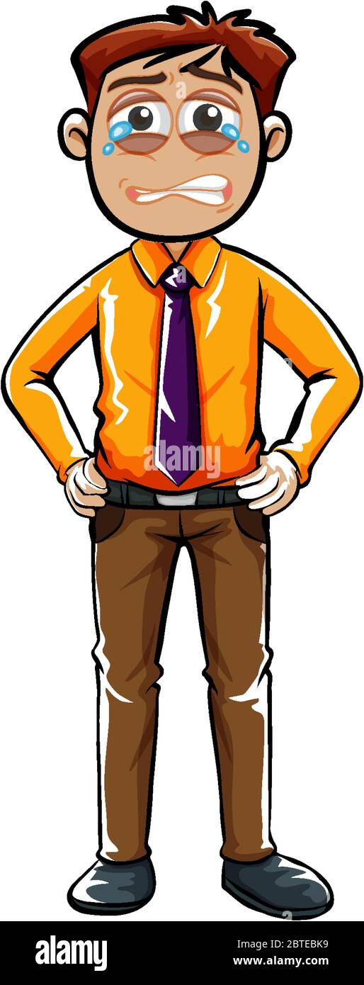 Single person standing on white background illustration Stock Vector ...