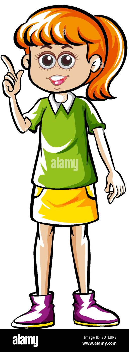 Single person standing on white background illustration Stock Vector ...