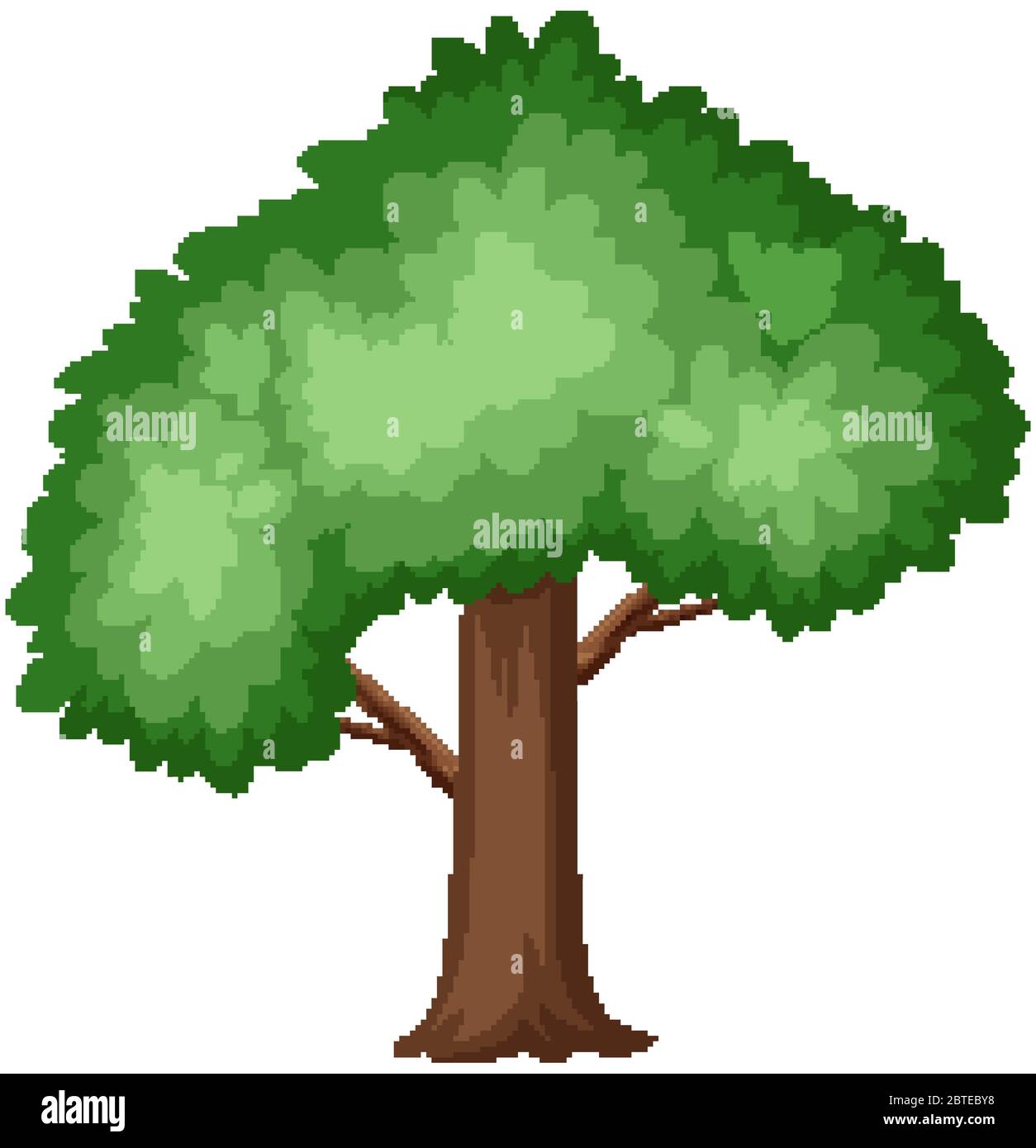 One big tree on white background illustration Stock Vector Image & Art ...