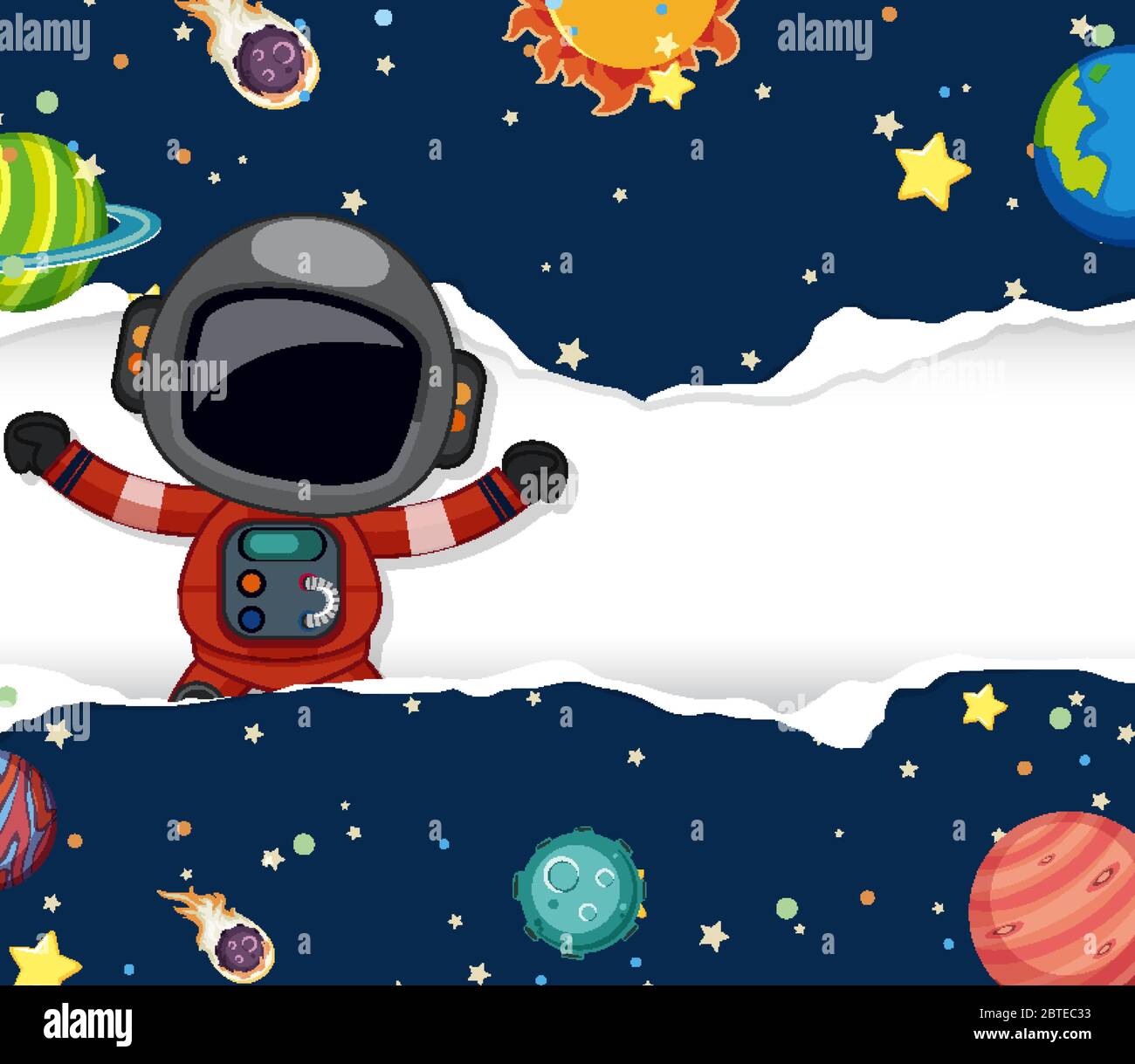 Space theme background with astronaut flying in the space illustration ...