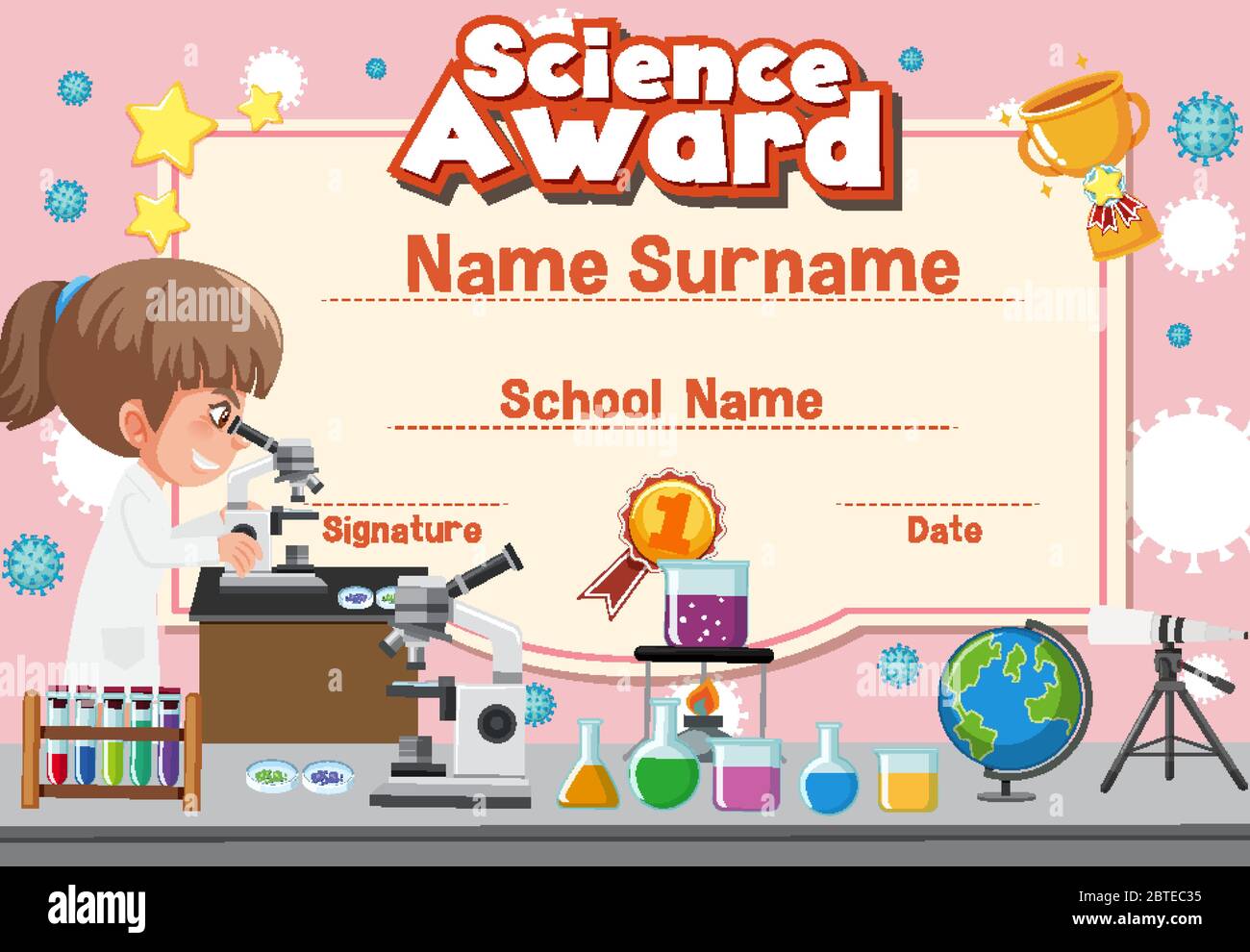 Science Award Certificate Template
