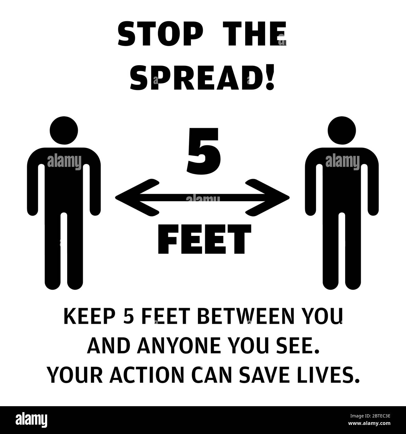 Social Distance Pictogram. Maintain 1.5 meters or 5 feet from anyone ...