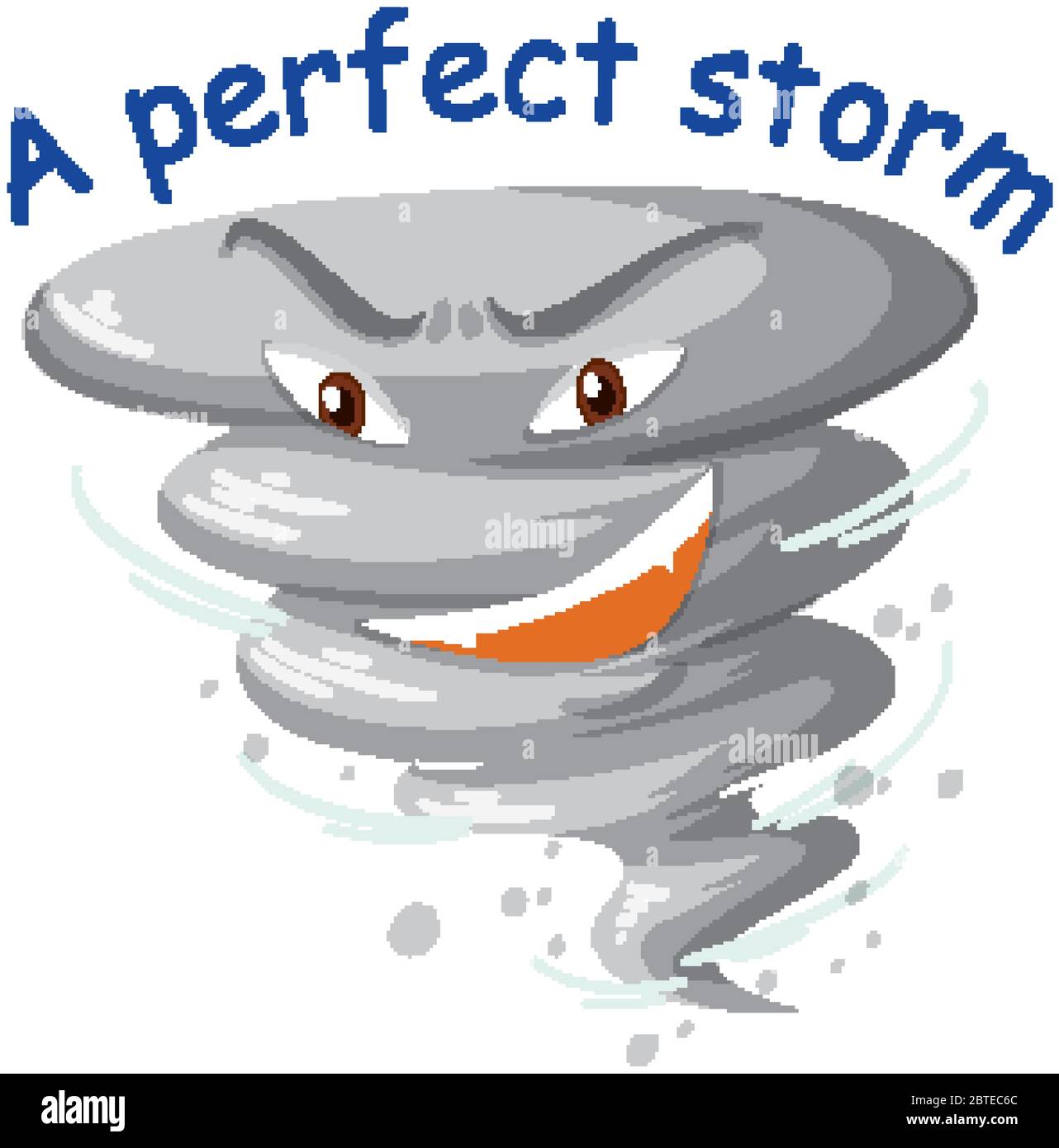 English idiom with picture description for a perfect storm on white ...