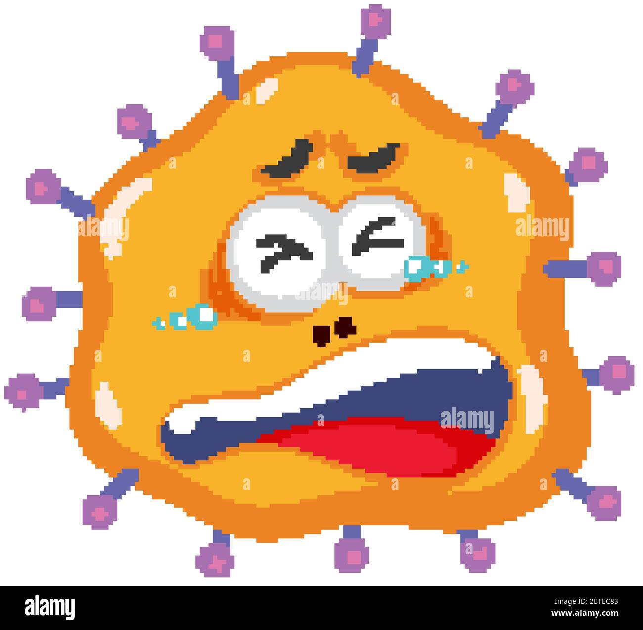 Single cell of virus with expression on the face illustration Stock ...