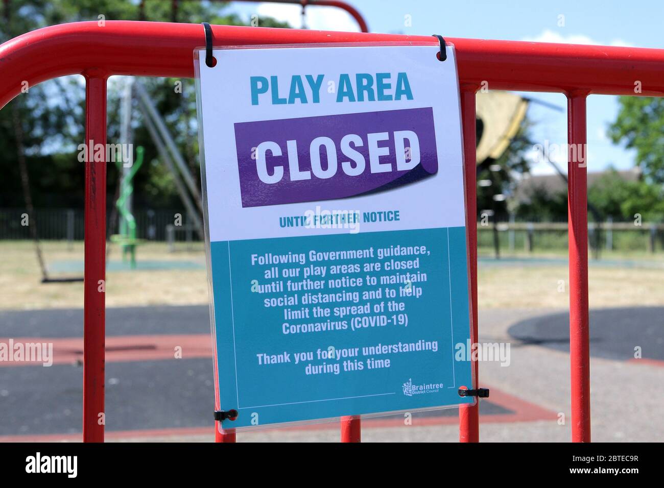A 'play area closed until further notice sign' outside the children's ...