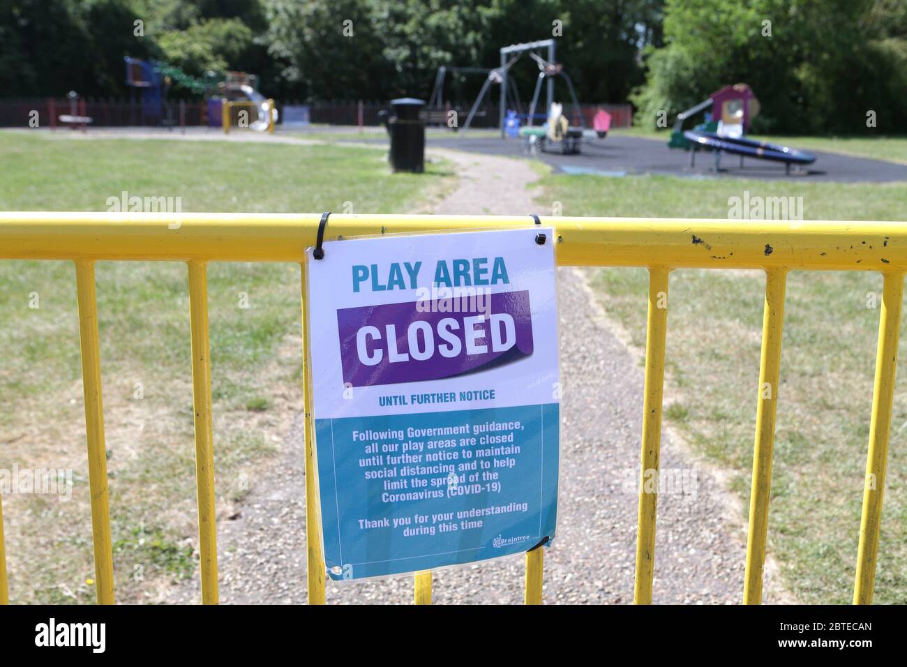 A 'play area closed until further notice sign' outside the Children's ...
