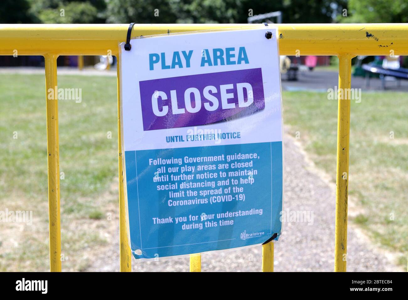 A 'play area closed until further notice sign' outside the Children's ...
