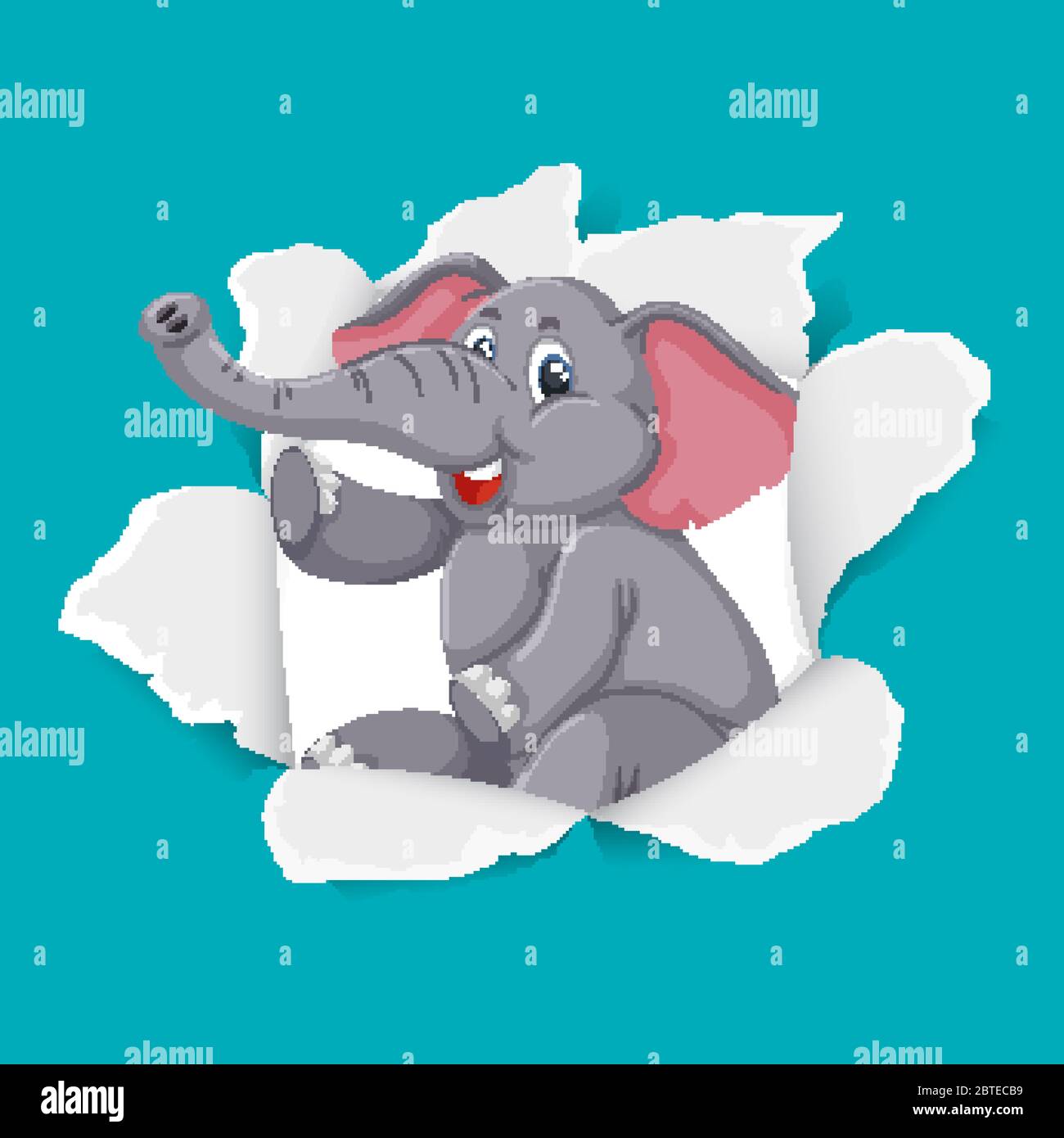 Elephant wall paper Stock Vector Images - Alamy