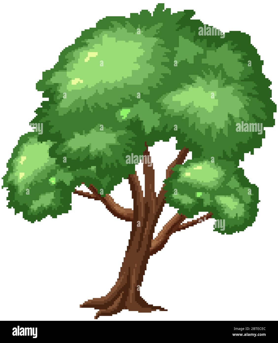 One big tree on white background illustration Stock Vector Image & Art ...